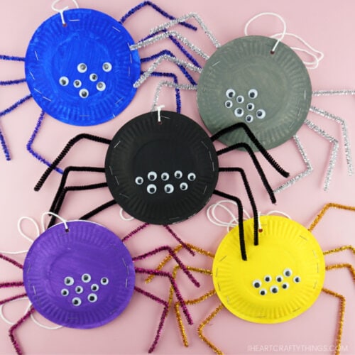 Paper Plate Spiders - I Heart Crafty Things