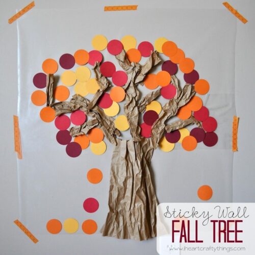 Tissue Paper Fall Tree Craft - I Heart Crafty Things