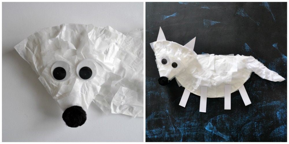 Paper Plate Arctic Fox Craft For Kids - I Heart Crafty Things