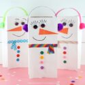Paper Bag Snowman Craft Puppet - I Heart Crafty Things