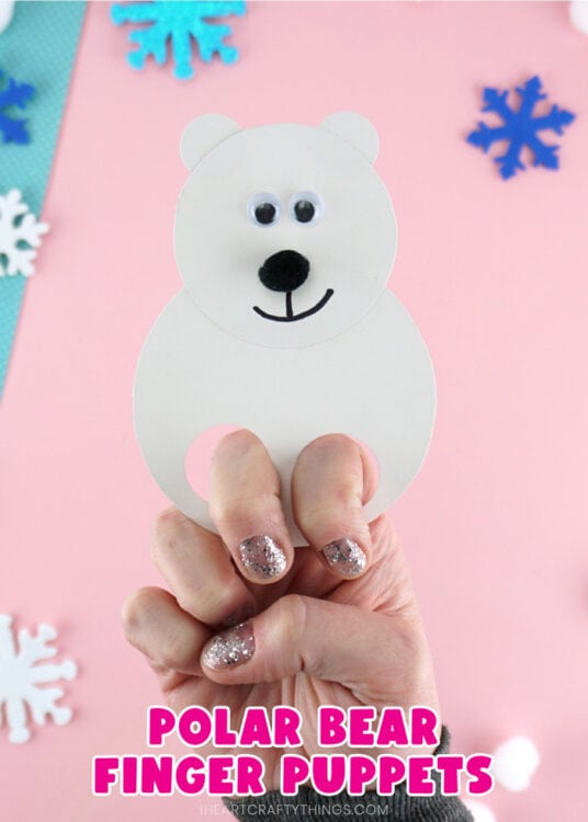 Polar Bear Finger Puppets - I Heart Crafty Things