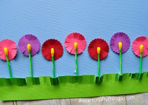Q-Tip Flowers Craft - I Heart Crafty Things