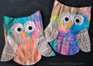 Colorful Newspaper Owl Craft For Kids - I Heart Crafty Things