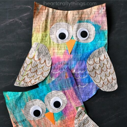 Colorful Newspaper Owl Craft For Kids - I Heart Crafty Things