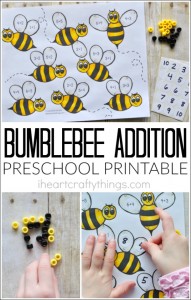 Bumblebee Preschool Math Printable - I Heart Crafty Things