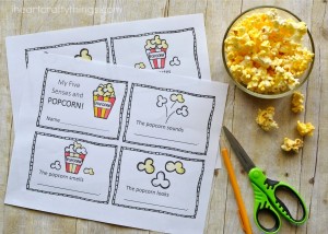 My Five Senses And Popcorn- Preschool Observation Mini Book Printable ...