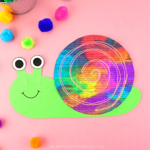 Colorful Newspaper Snail Craft - I Heart Crafty Things