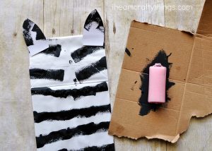 Paper Bag Zebra Craft - I Heart Crafty Things
