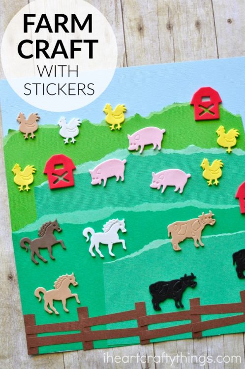 Simple Farm Craft With Stickers - I Heart Crafty Things
