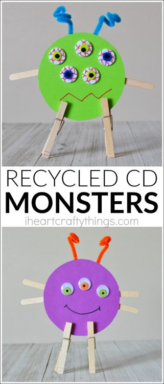 Creative Recycled CD Monster Craft - I Heart Crafty Things