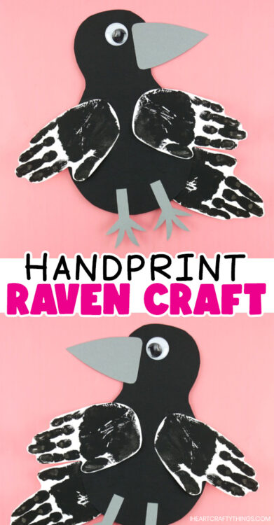 Handprint Raven Craft - I Heart Crafty Things