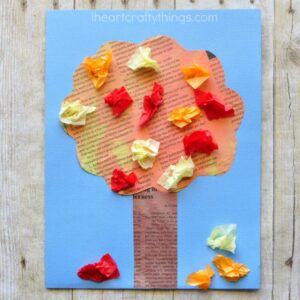 Tissue Paper Fall Tree Craft - I Heart Crafty Things