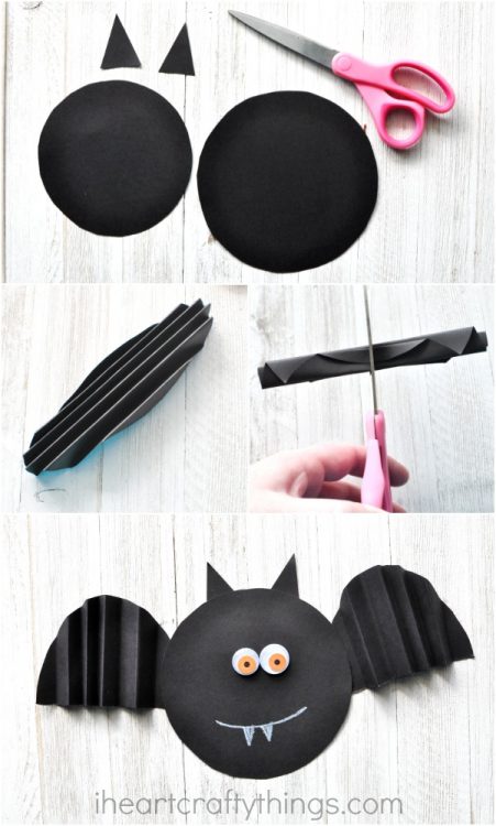 Simple Accordion Fold Paper Bat Craft - I Heart Crafty Things Simple Accordion Fold Paper Bat Craft - I Heart Crafty Things