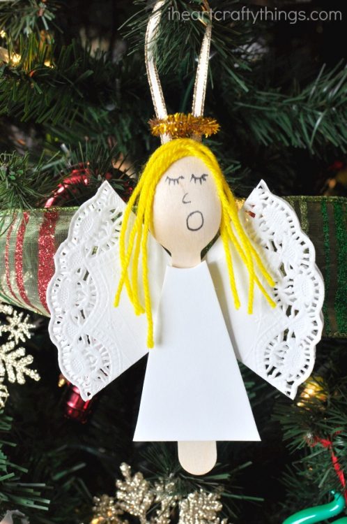 Wooden Spoon Angel Christmas Ornaments - I Heart Crafty Things