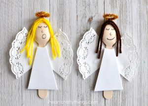 Wooden Spoon Angel Christmas Ornaments - I Heart Crafty Things