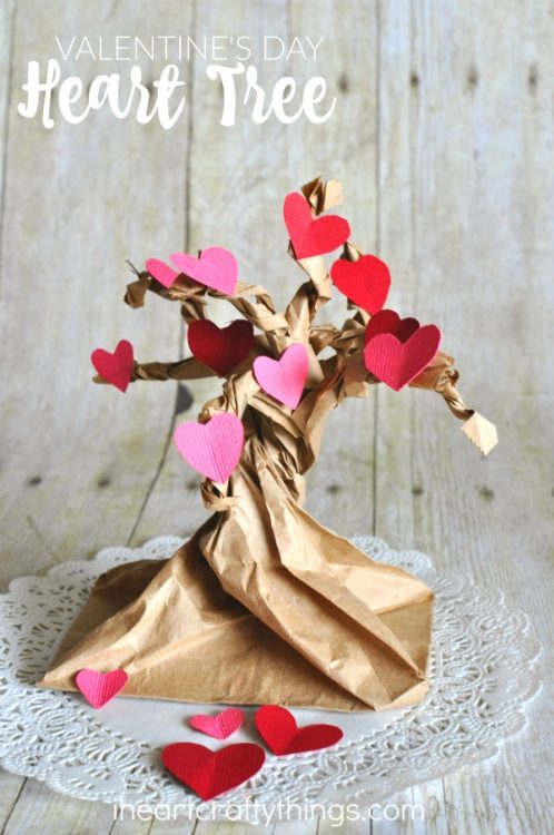 Pretty Valentine Heart Tree Craft - I Heart Crafty Things