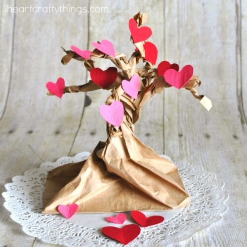 Pretty Valentine Heart Tree Craft - I Heart Crafty Things