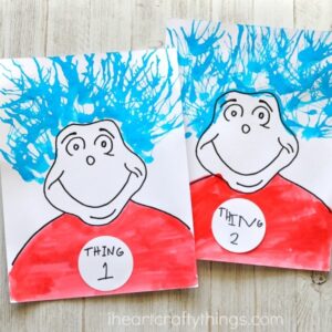 Thing One And Thing Two Blow Painting Dr. Seuss Craft - I Heart Crafty ...