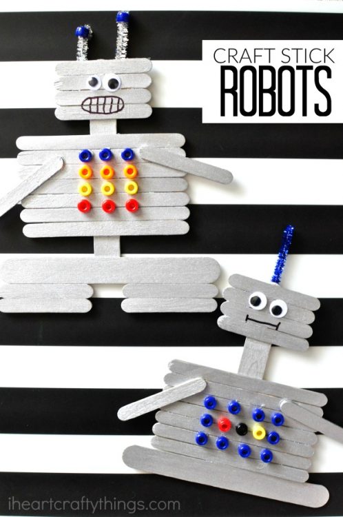 Creative Craft Stick Robot Craft - I Heart Crafty Things