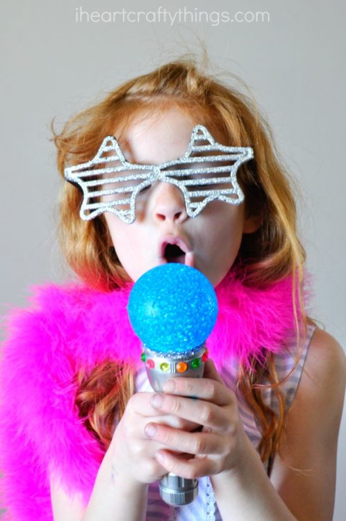 Glowing Rock Star Microphone Craft - I Heart Crafty Things