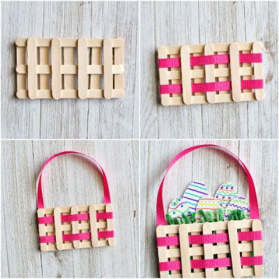 Craft Sticks Mini Easter Basket Craft - I Heart Crafty Things