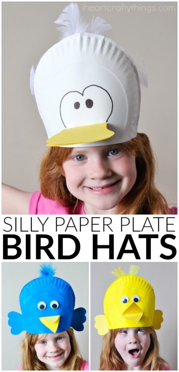 Silly Paper Plate Bird Hats Your Kids Will Love - I Heart Crafty Things