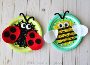 Paper Plate Insect Sewing Craft - I Heart Crafty Things