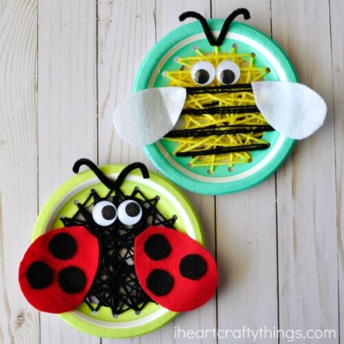 Paper Plate Insect Sewing Craft - I Heart Crafty Things