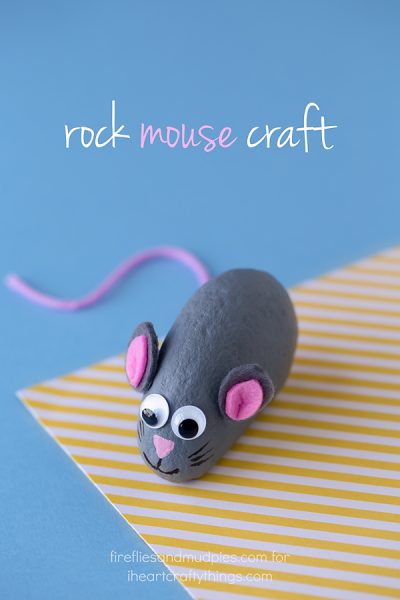 Easy Painted Mouse Rocks - I Heart Crafty Things