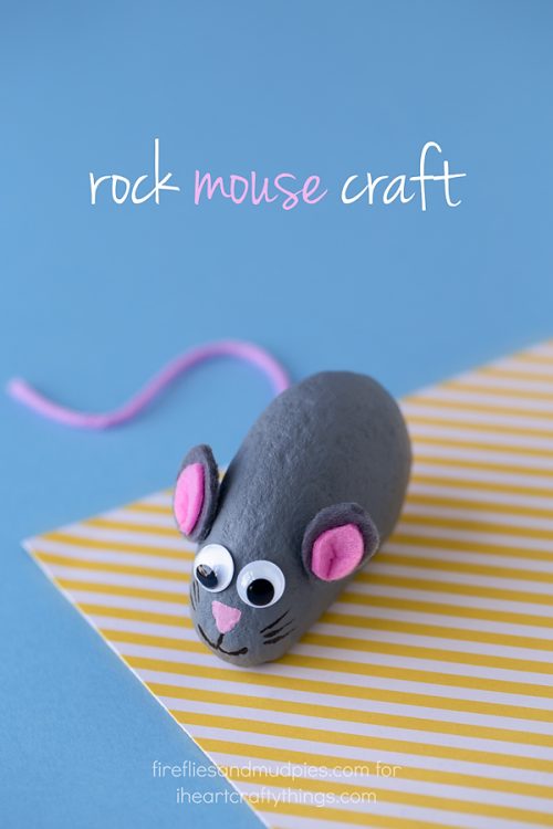 Easy Painted Mouse Rocks - I Heart Crafty Things