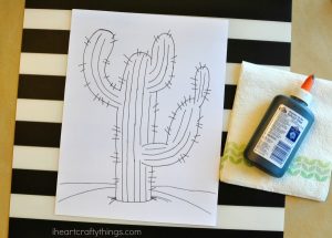 Beautiful Black Glue Cactus Craft - I Heart Crafty Things