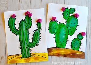 Beautiful Black Glue Cactus Craft - I Heart Crafty Things