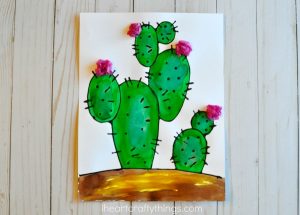 Beautiful Black Glue Cactus Craft - I Heart Crafty Things