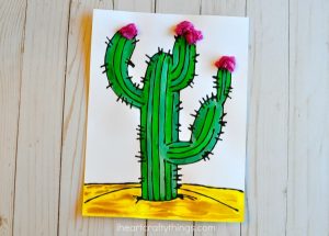 Beautiful Black Glue Cactus Craft - I Heart Crafty Things