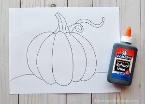 Black Glue Pumpkin Art Project - I Heart Crafty Things