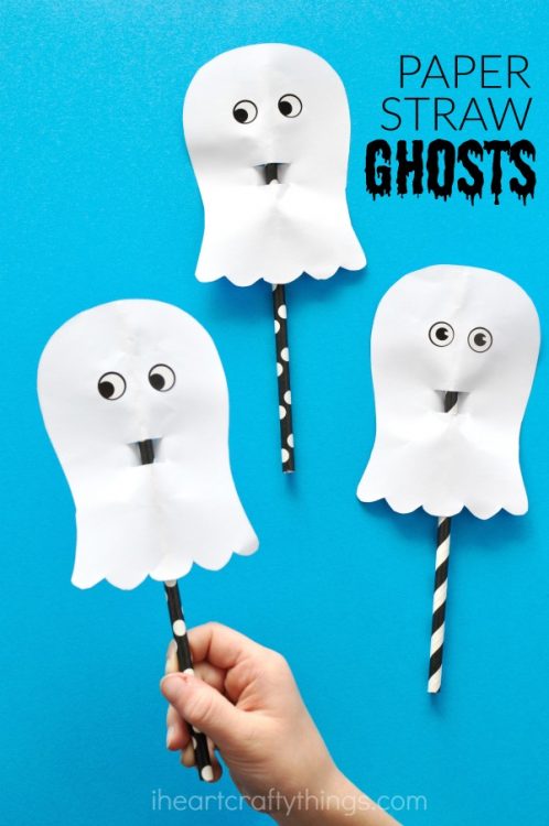 Simple And Easy Paper Ghost Craft - I Heart Crafty Things