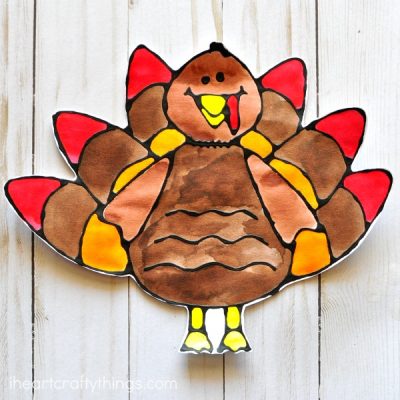 Black Glue Turkey Art Project - I Heart Crafty Things