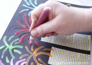 Mixed Media New Year's Eve Fireworks Craft - I Heart Crafty Things