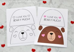 Bear Valentine Card For Kids - I Heart Crafty Things