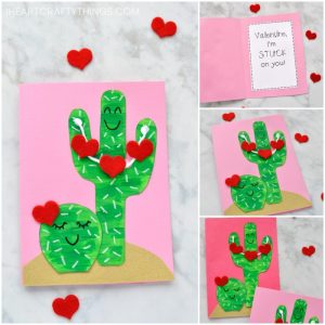 DIY Cactus Valentine Card For Kids - I Heart Crafty Things