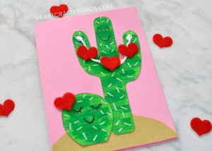 DIY Cactus Valentine Card For Kids - I Heart Crafty Things