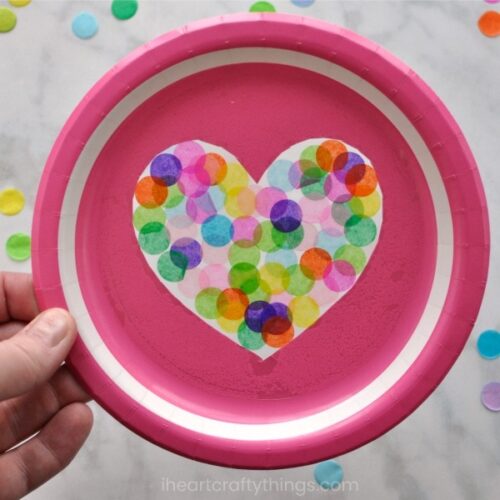 Colorful Heart Suncatcher Craft - I Heart Crafty Things