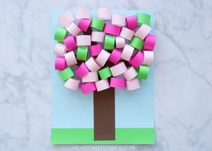 How To Make A 3D Spring Paper Tree Craft - I Heart Crafty Things
