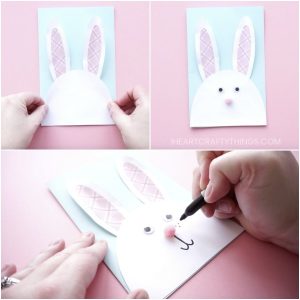 Cutest Bunny DIY Easter Card - I Heart Crafty Things
