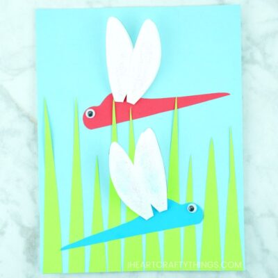 How To Make A Paper Dragonfly Craft - I Heart Crafty Things