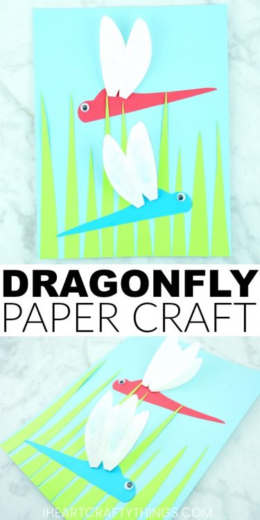 How To Make A Paper Dragonfly Craft - I Heart Crafty Things