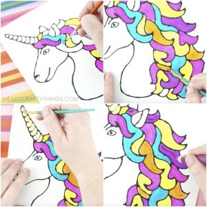 How To Make A Black Glue Unicorn Art Project - I Heart Crafty Things