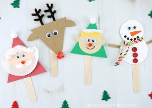 Christmas Stick Puppets Craft - I Heart Crafty Things