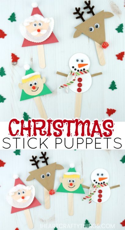 Christmas Stick Puppets Craft - I Heart Crafty Things