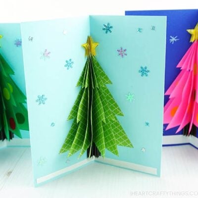Colorful 3D Christmas Tree Craft - I Heart Crafty Things